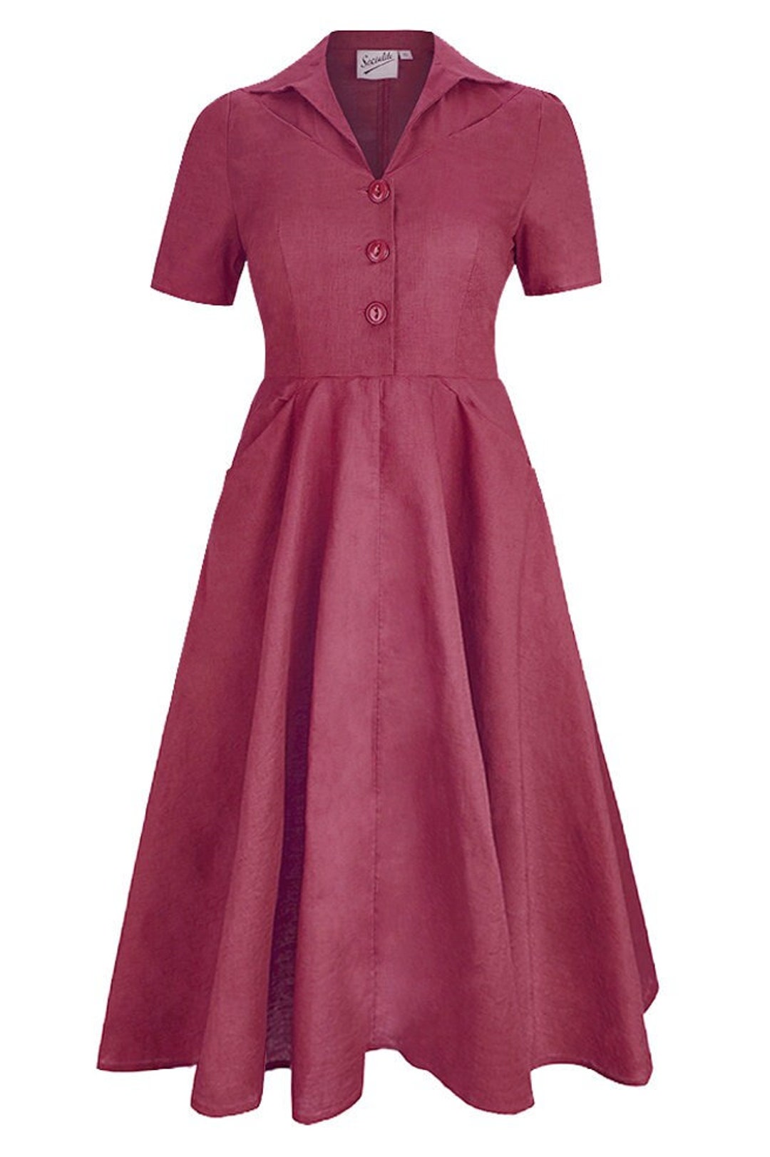 Cotton Forties Dress 1940s Style Authentic Vintage Look Socialite ...
