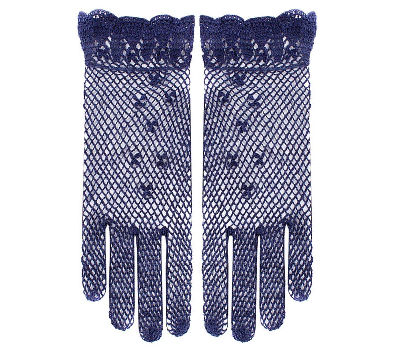 Crochet Gloves - Women's 1940s 1950s Vintage Style - Cotton Mesh ...