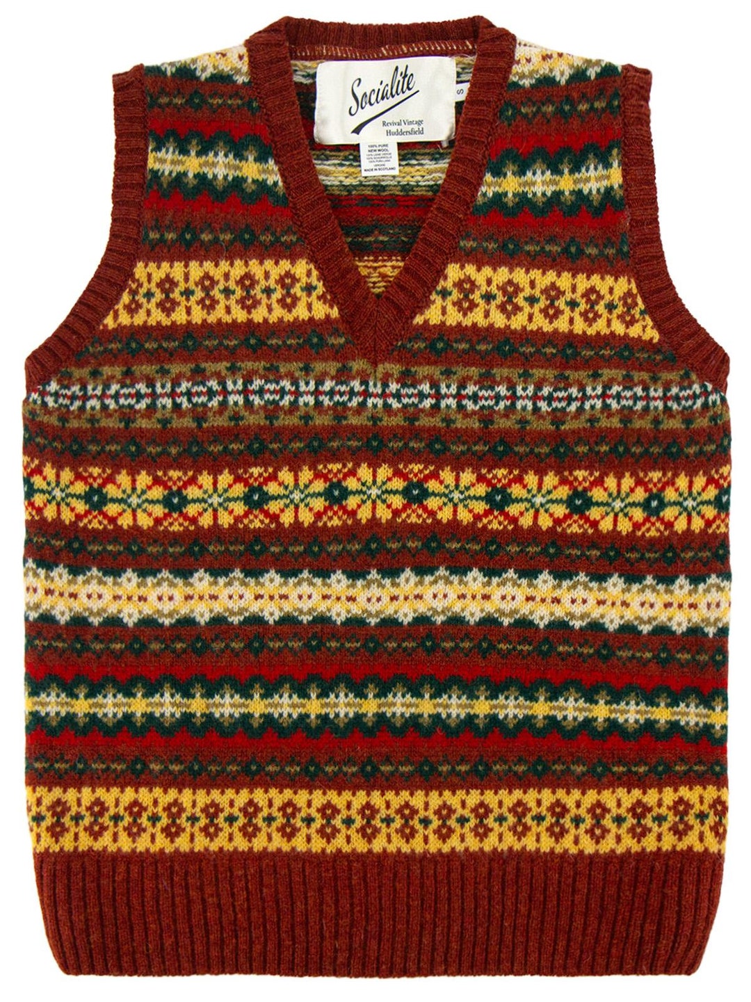 Womens Fairisle Tank Top - Hand Produced Pure Scottish Shetland Wool ...