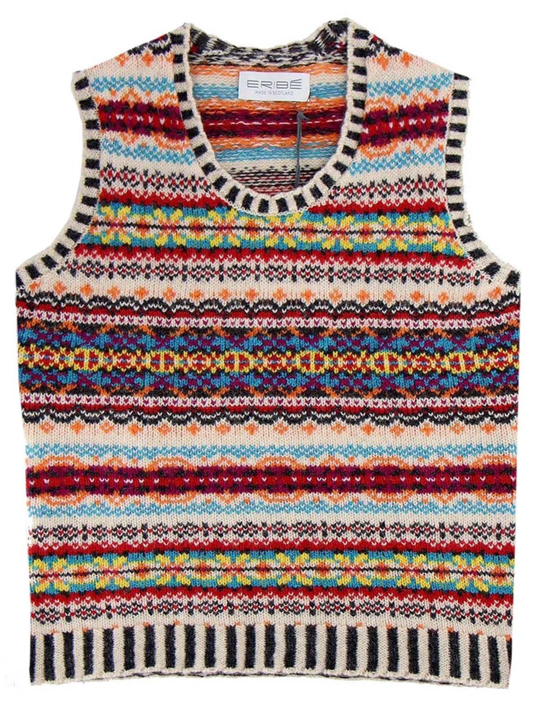 Womens Fairisle Tank Top Hand Produced Pure Scottish Shetland Wool ...