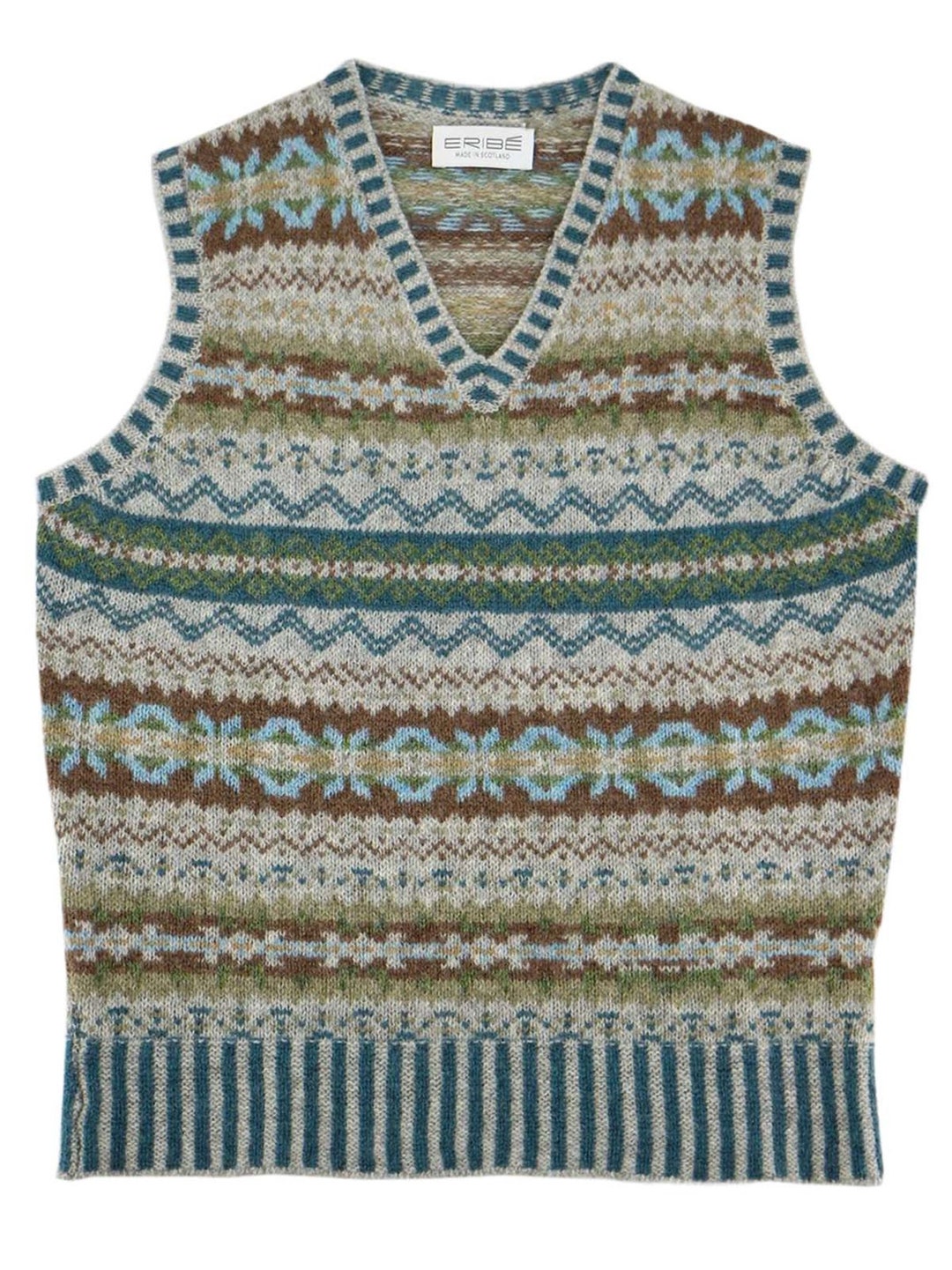 Fairisle Wool Tank Top Men's 1940s Vintage Style Knit - Etsy