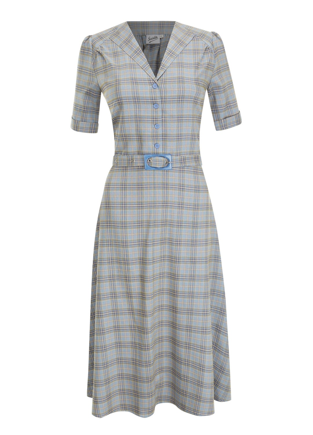 Forties Plaid Dress 1940s Style Authentic Vintage Replica Socialite ...