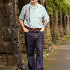 Mens 1940s Style Denim Jeans - High Waist Retro Rockabilly Trousers - Etsy