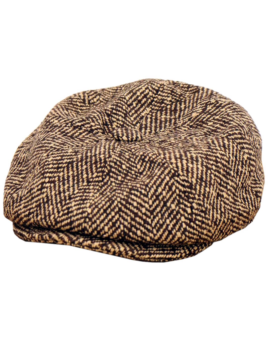 Newsboy Cap | Brown Men's Authentic 1920s 1930s 1940s Look Herringbone ...