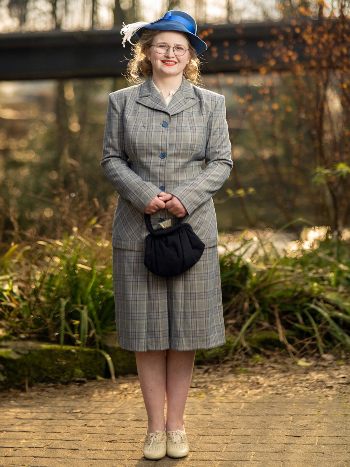 Blue Check Forties Skirt Suit - 1940s Style Authentic Vintage CC41 ...