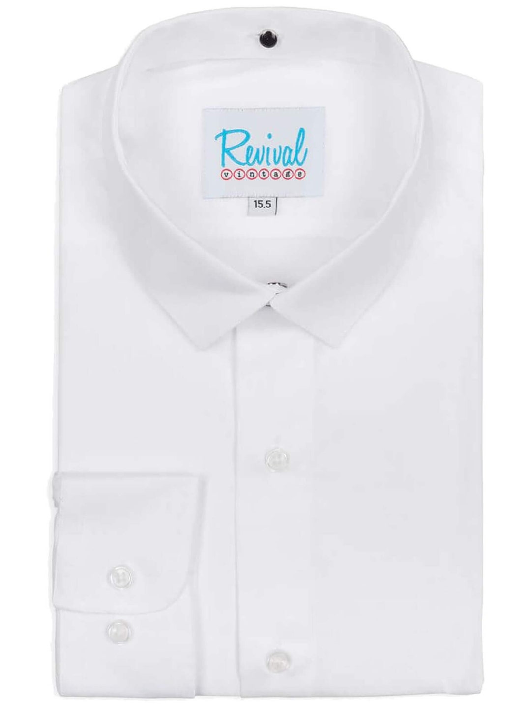 White Shirt With Banker Collar - 1930s 1940s Authentic Vintage Look ...