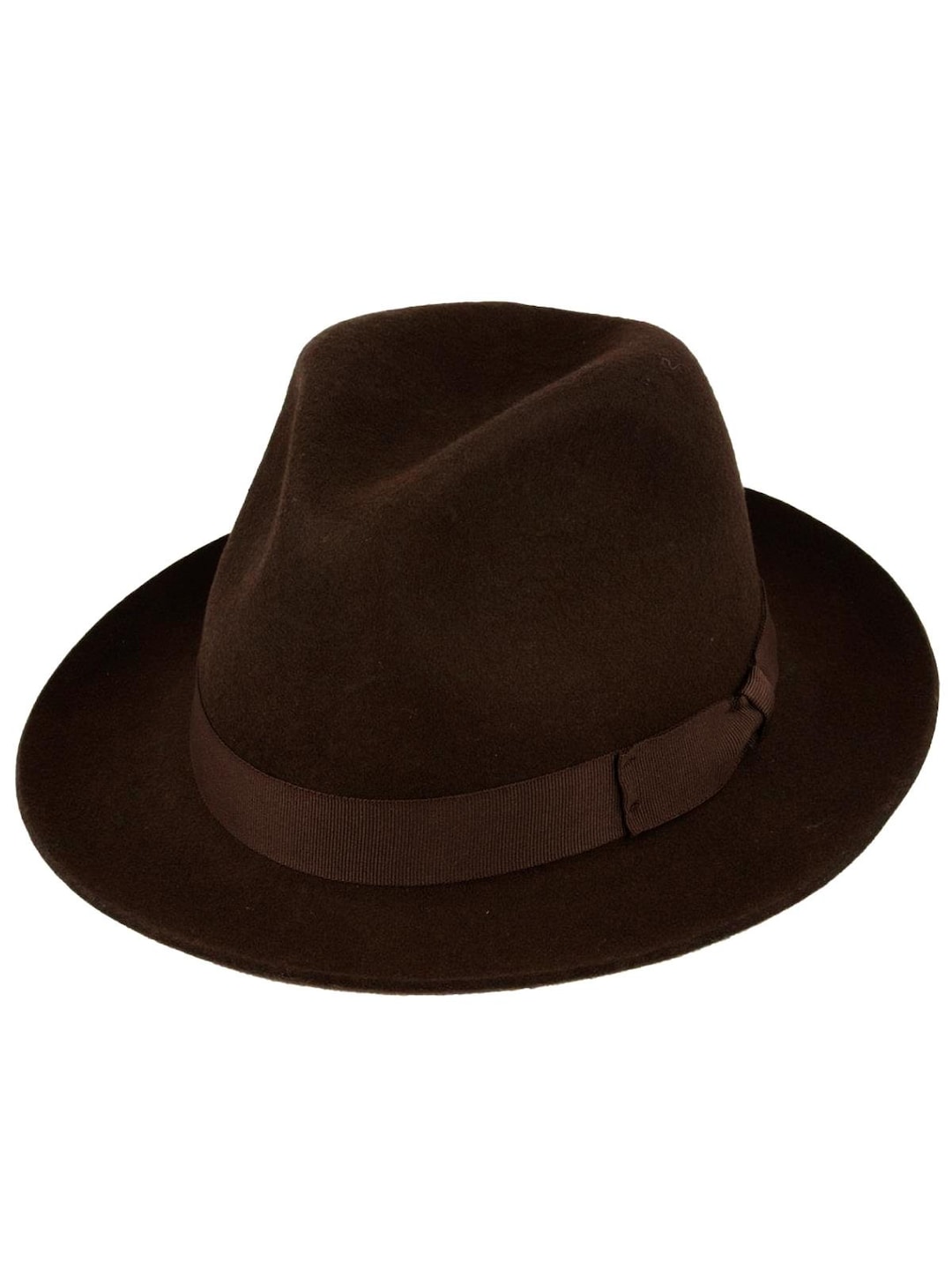 Snap Brim Fedora Hat Dark Brown Pure Wool Men's Hat Authentic Vintage ...