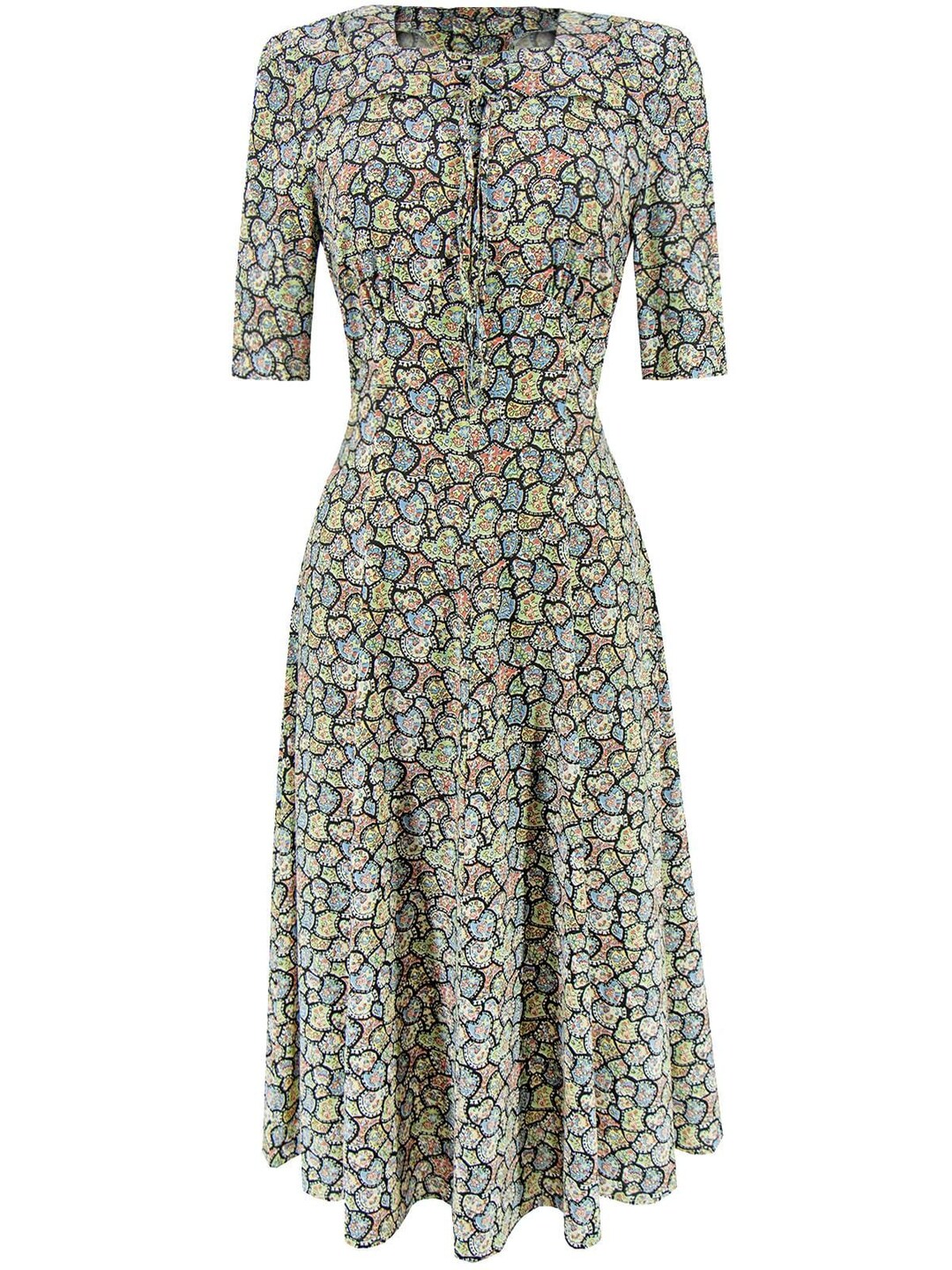 Forties Floral Dress - 1940s Vintage Authentic CC41 Double Elevens ...