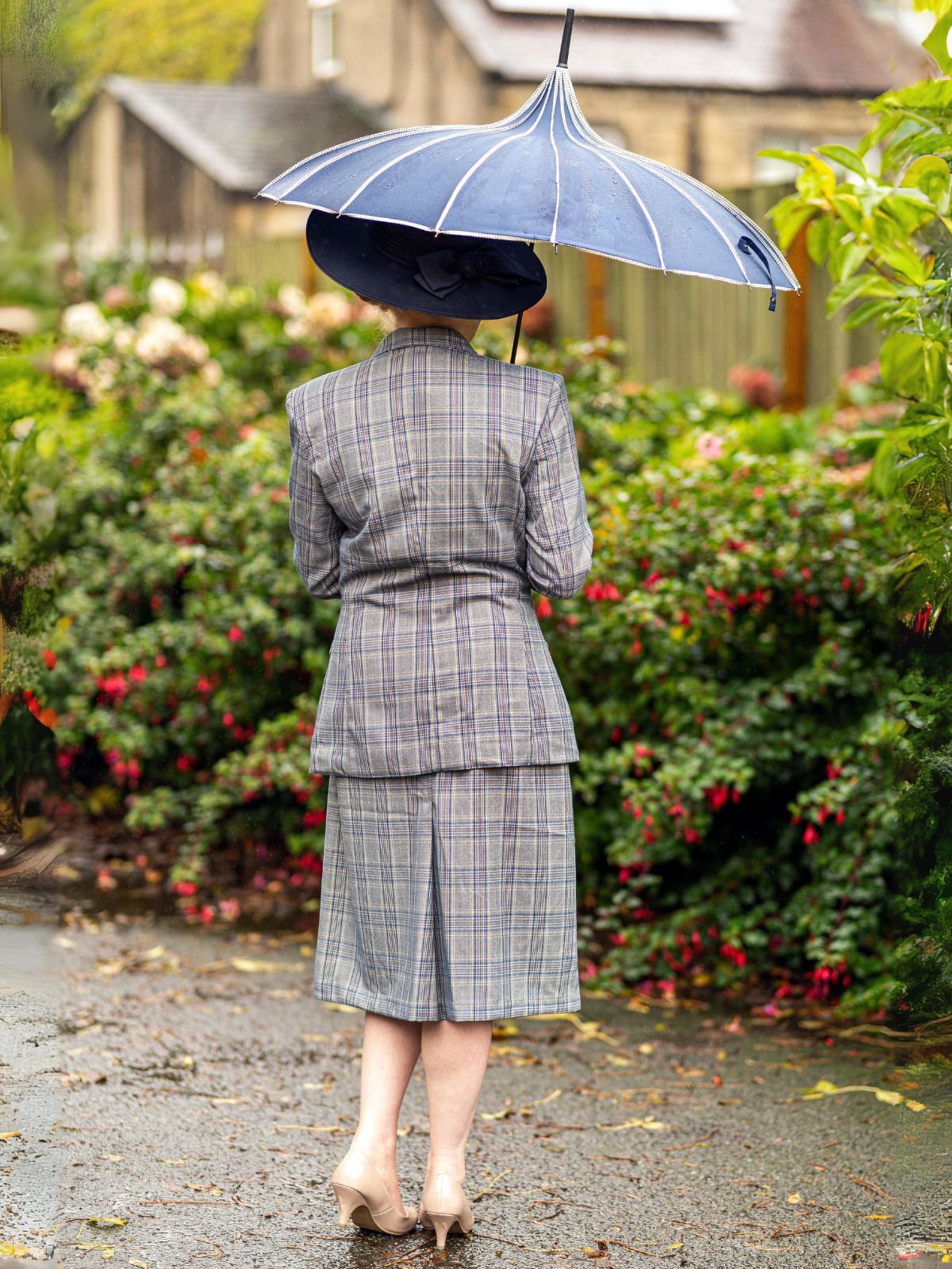 Blue Check Forties Skirt Suit - 1940s Style Authentic Vintage CC41 ...