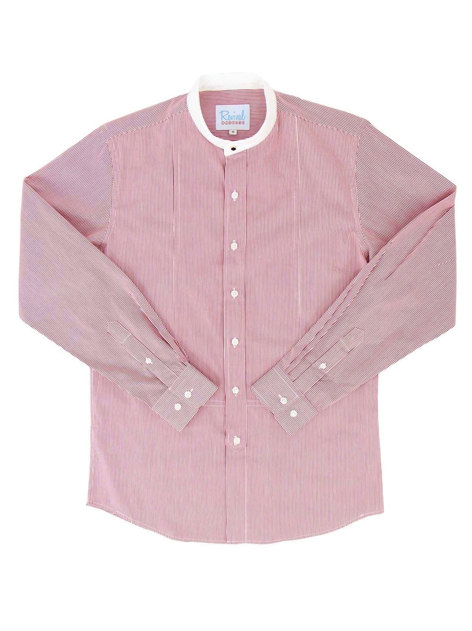 Red Stripe Shirt With Banker Collar - 1930s 1940s Authentic Vintage ...