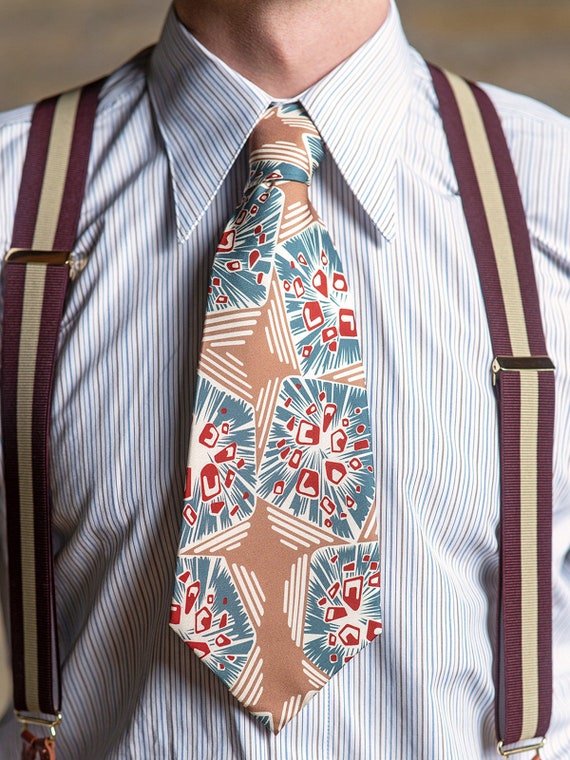 Vintage Swing Tie - Premium 1940s 1950s Era Design - … - Gem