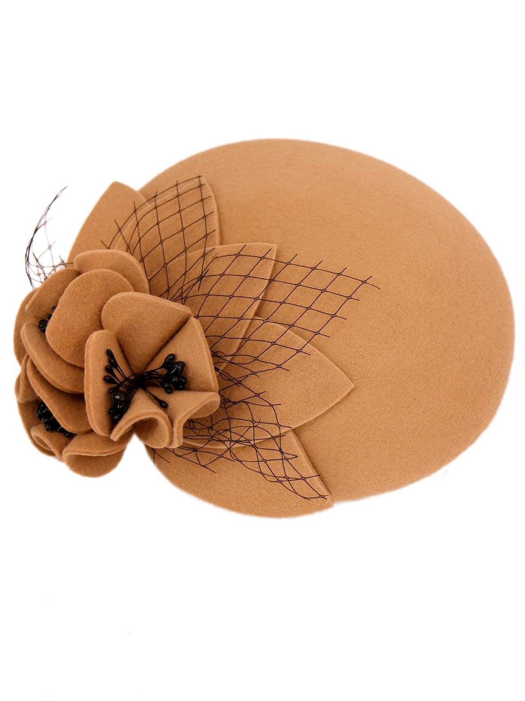 Women's Hat Camel 1940s 1950s Midcentury Retro Vintage Style Felt ...
