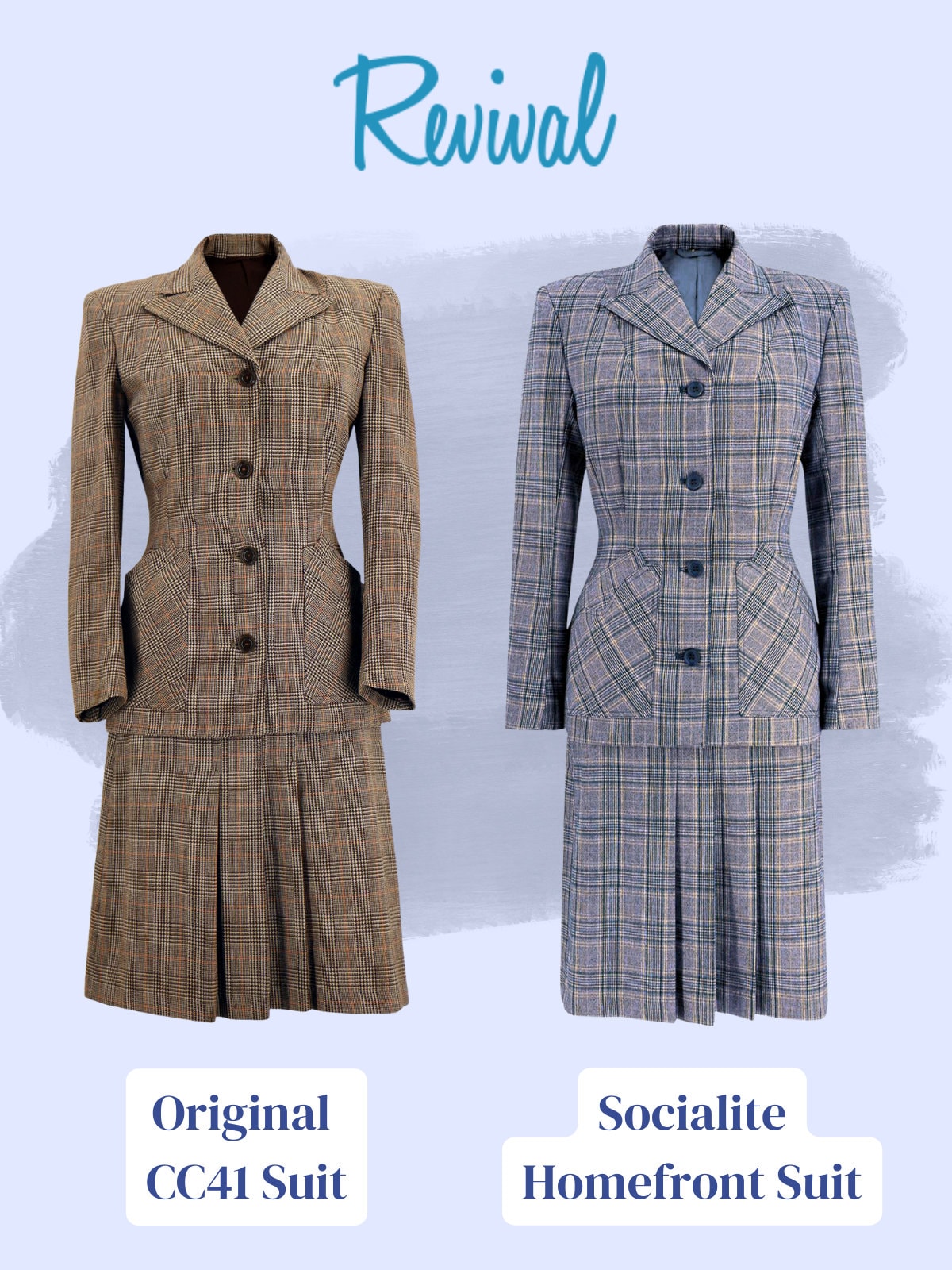 Blue Check Forties Skirt Suit - 1940s Style Authentic Vintage CC41 ...
