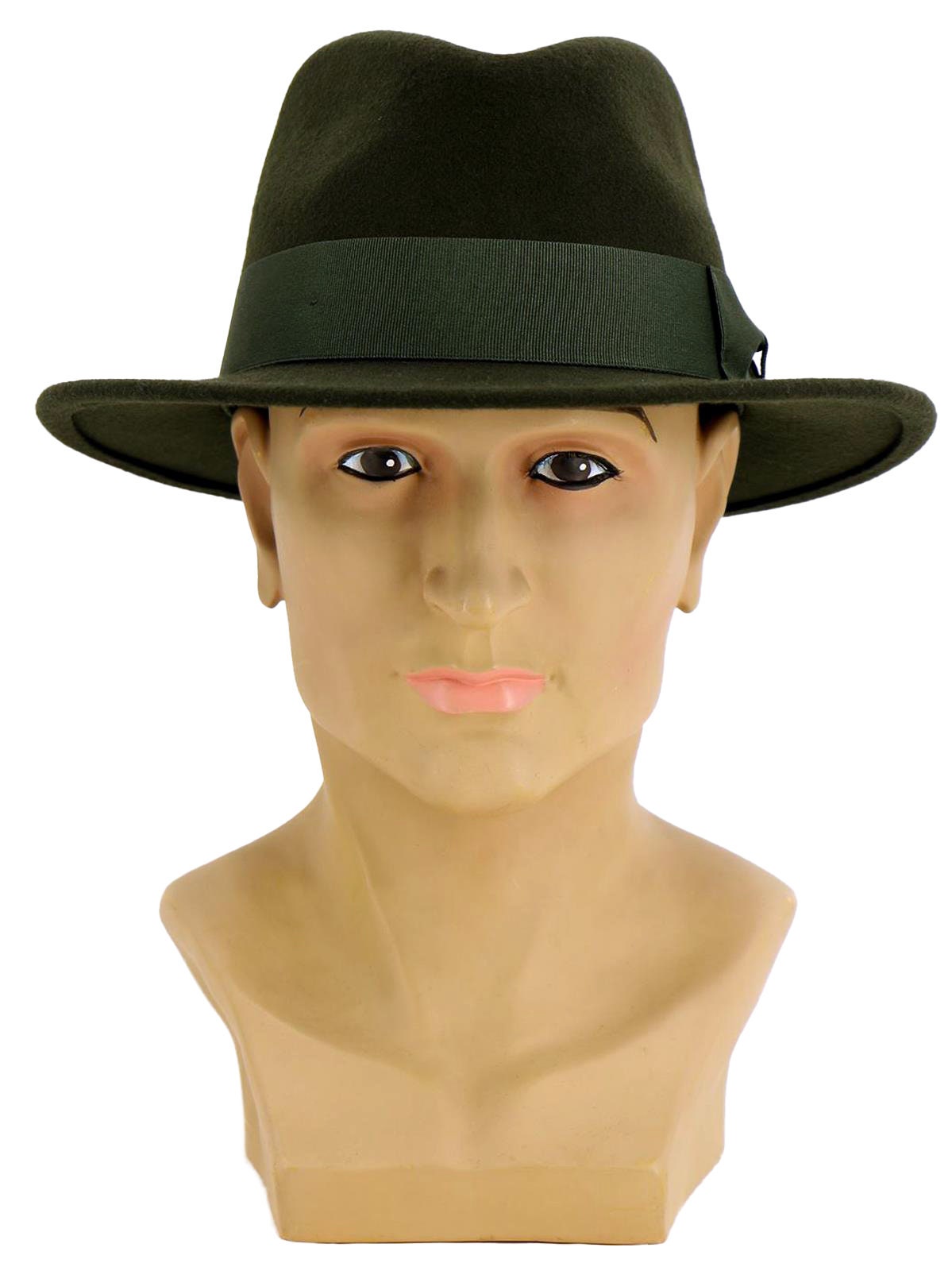 Classic Fedora Hat | Dark Green Pure Wool Men's Hat Authentic 1940s ...