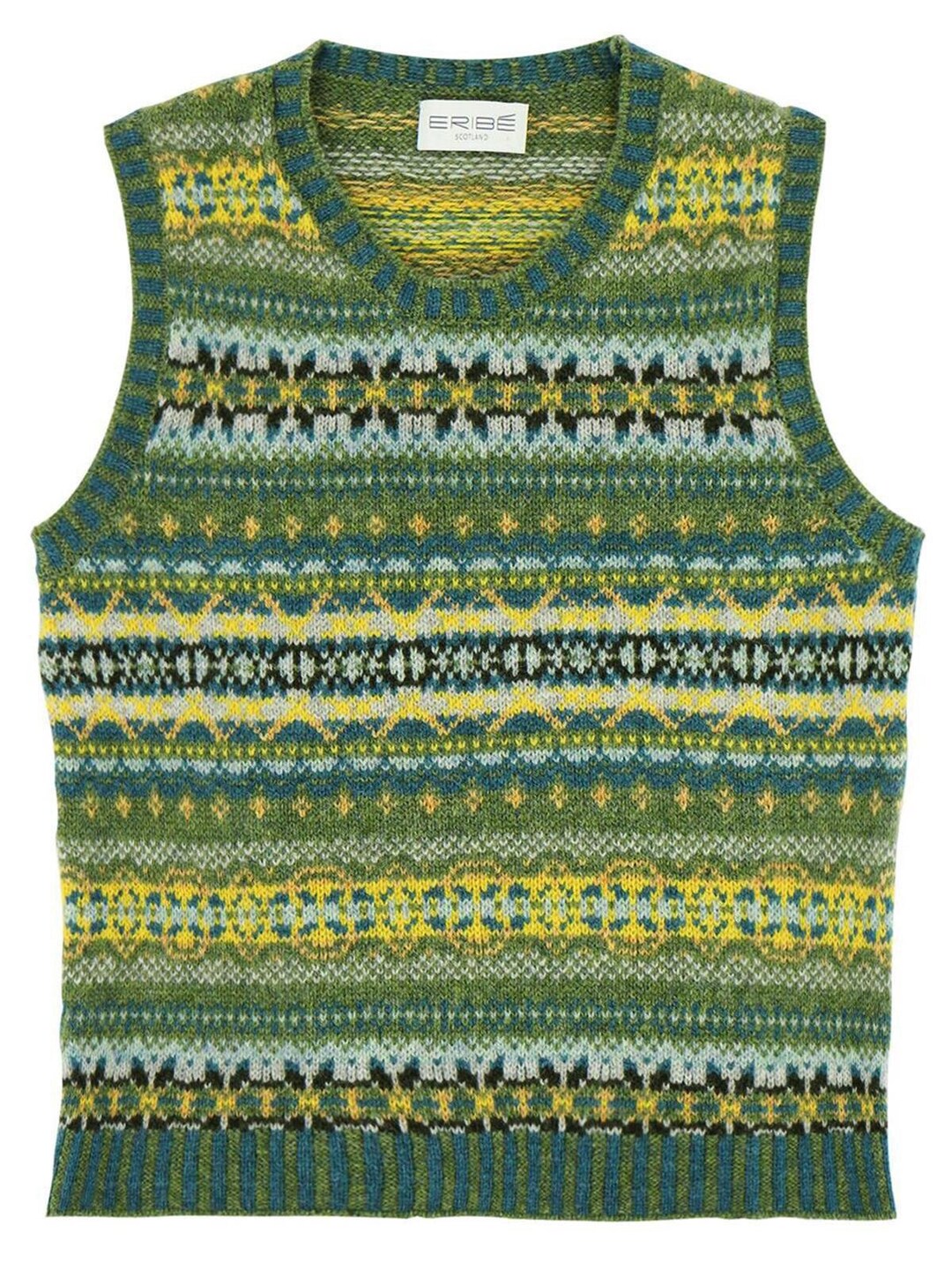 Womens Fairisle Tank Top Hand Produced Pure Scottish Shetland Wool ...