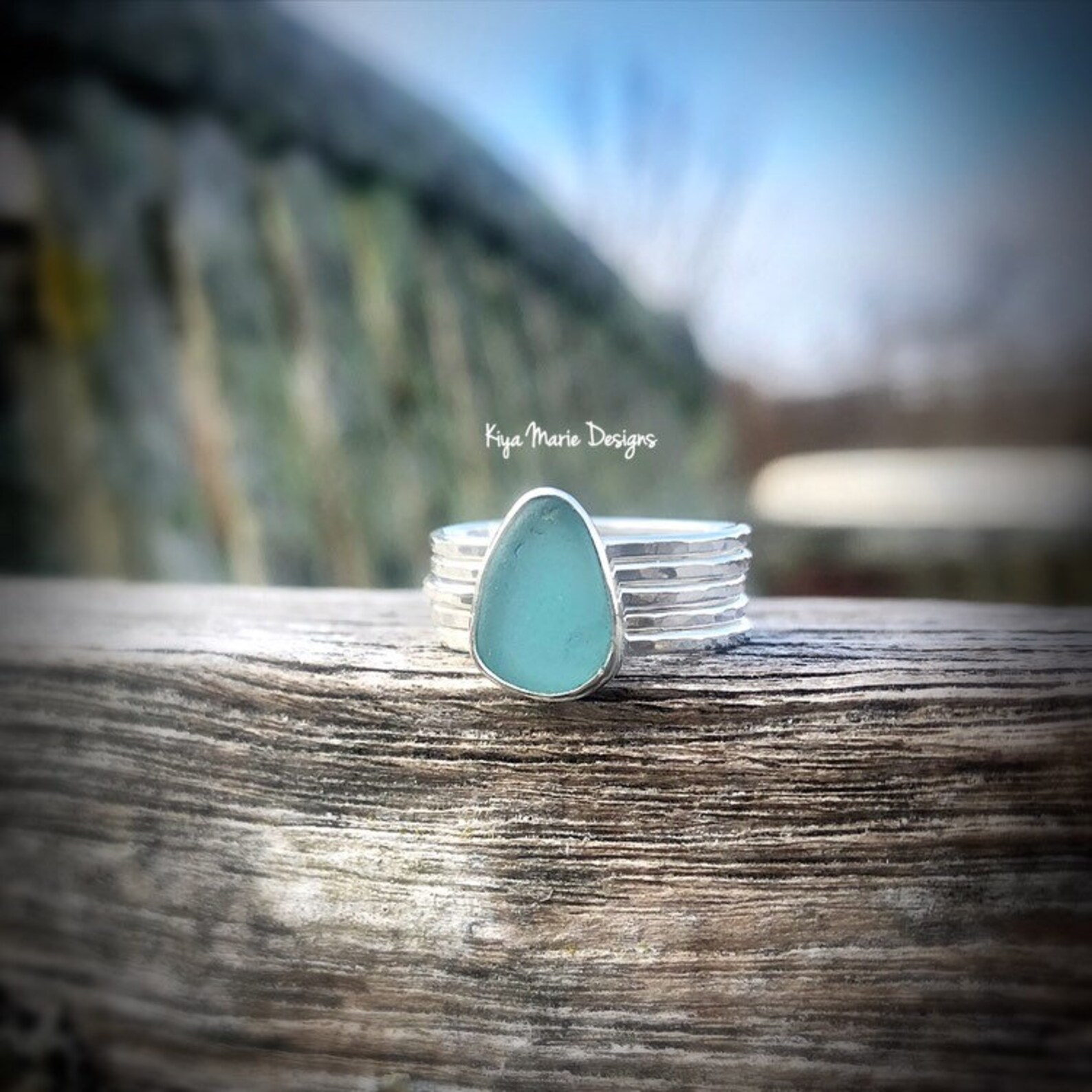 Custom Sea Glass Stacking Ring Set Sea Glass Ring Stacking - Etsy