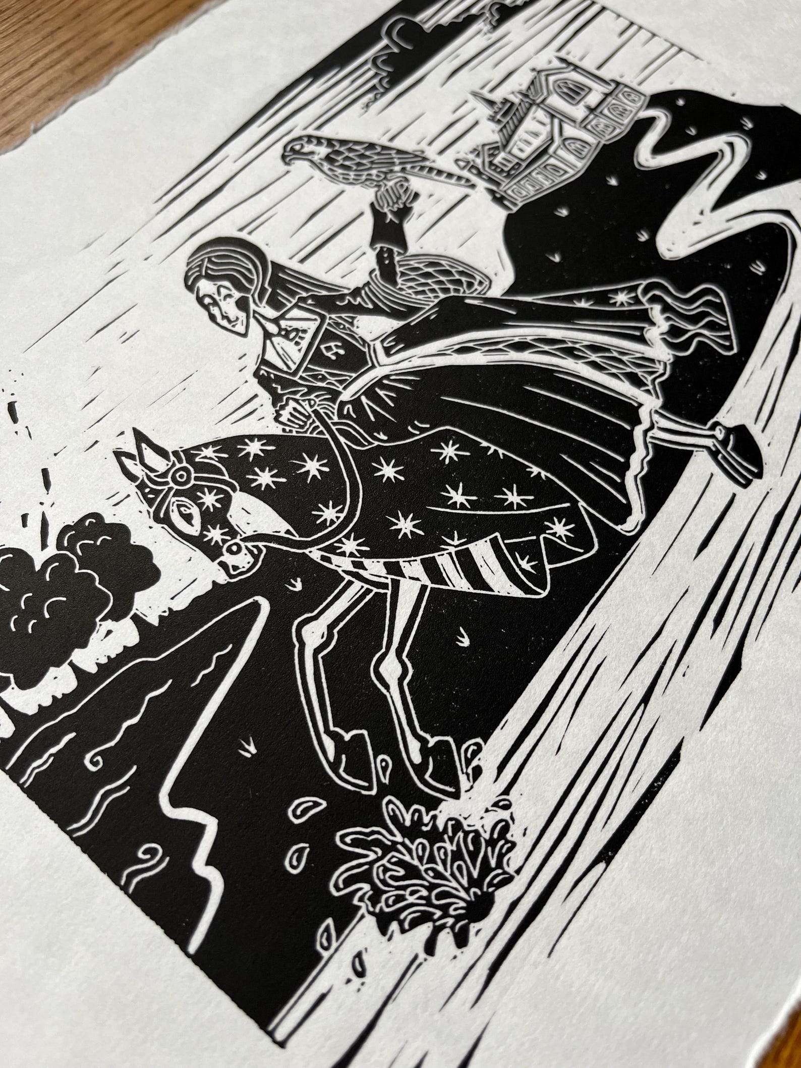 Anne Boleyn's Well Linocut Print: Tudor History Art, Carshalton South ...