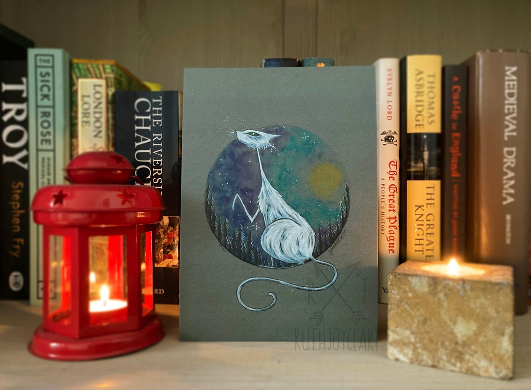 A5 Folklore Home Decor Art Print the Icelandic Yule Cat, Jólakötturinn ...