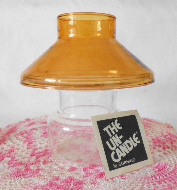 Items similar to Pyrex / Corning Un-Candle "Captains Lamp" in Amber. on ...