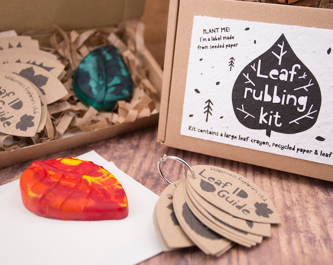 Leaf Rubbing Kit; Large Leaf Crayon With Leaf ID Guide - Perfect for ...
