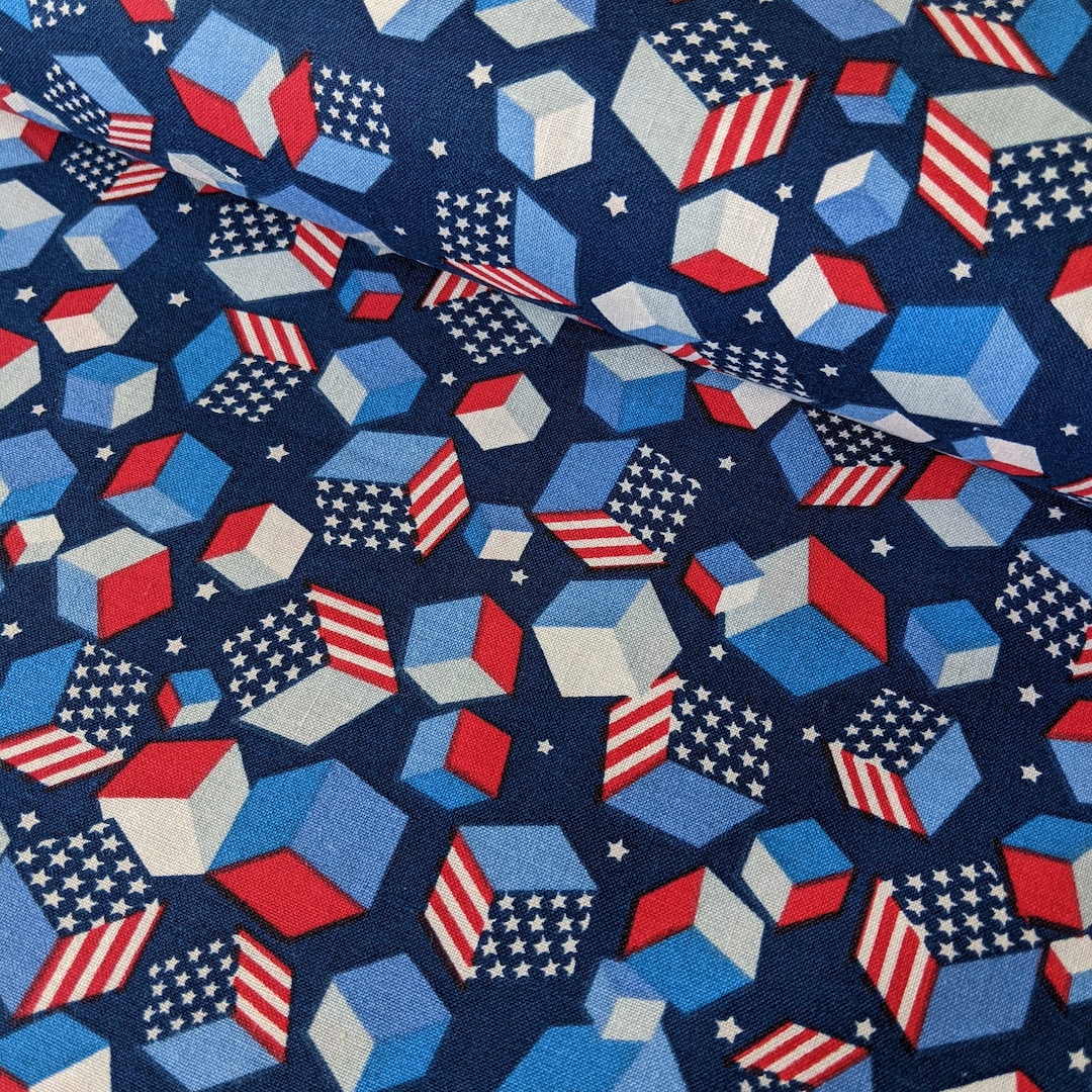 Patriotic Fabric, USA, Flag Fabric, Cotton Fabric, Fabric by the Yard ...