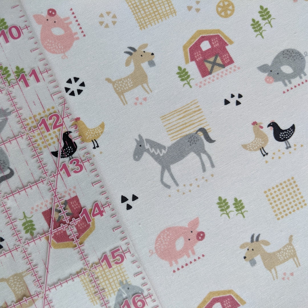 Farm Fabric, Farm Animal Fabric, Barn Fabric, Farmhouse Fabric, Cotton ...