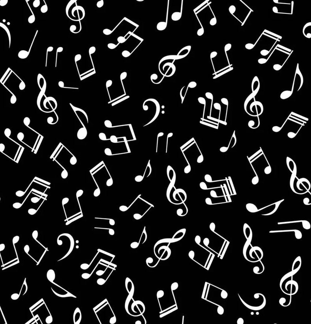 Music Note Fabric, Musical Note Fabric, Cotton Fabric, Fabric by the ...