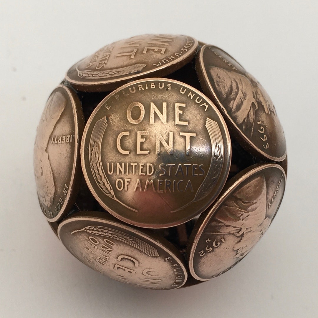 USA Wheat Cent . American Lincoln Copper Penny Coin Ball . - Etsy