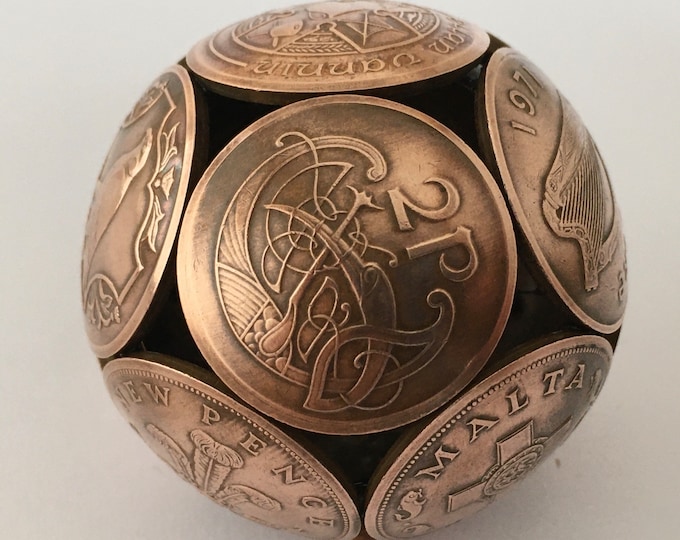Mini Mixed World Coin Ball, 8.5 Cm Coin Sphere, Metal Sculpture ...