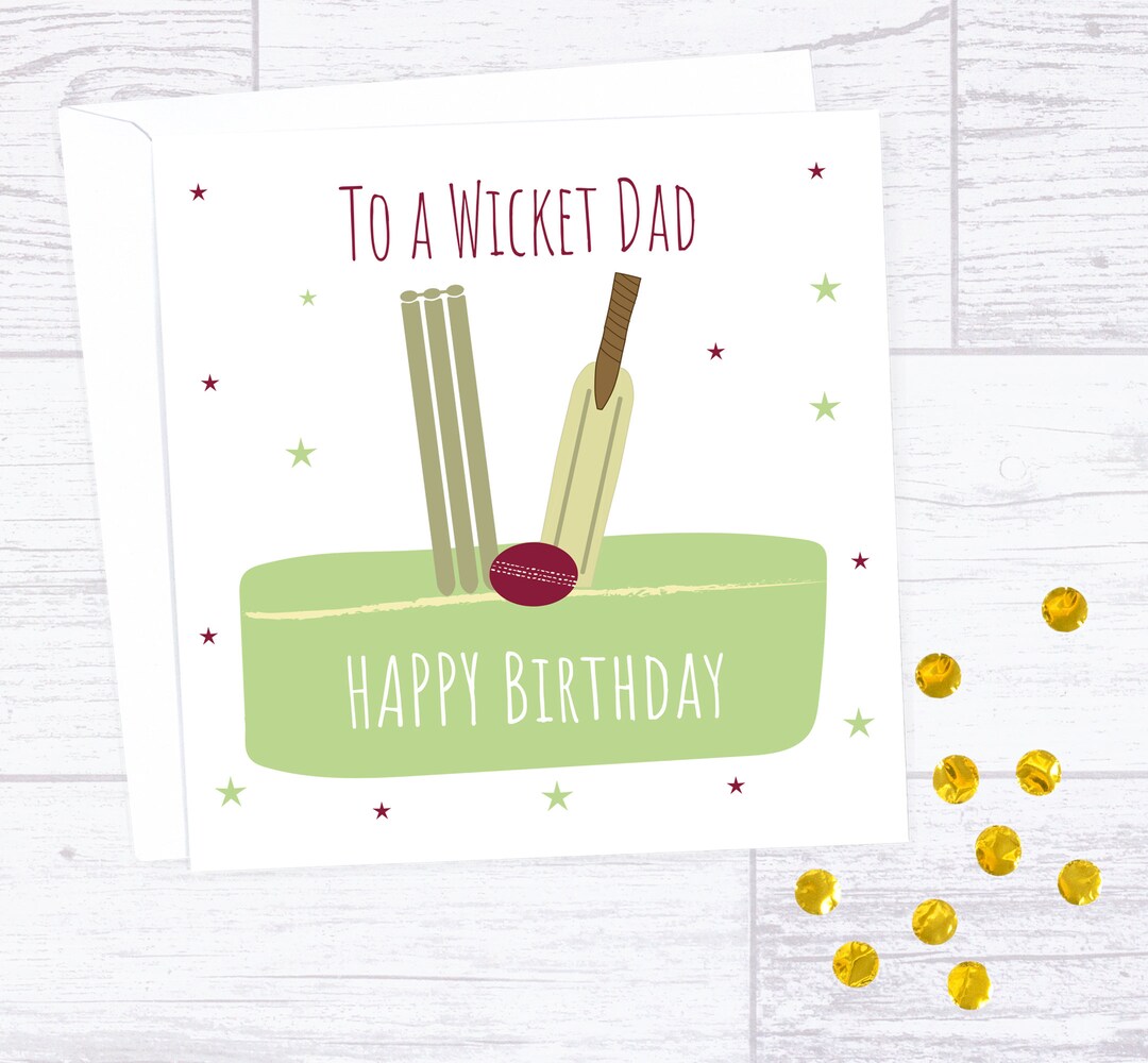 Cricket Dad Birthday Card to a Wicket Dad Dad Birthday Card Cricket ...