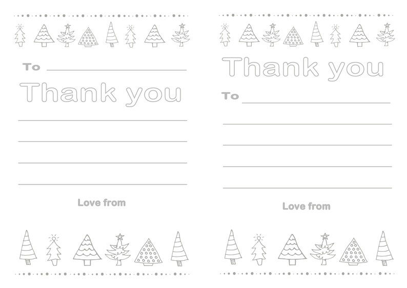Printable Christmas Tree Coloring Thank You Notes (digital Download) - Etsy