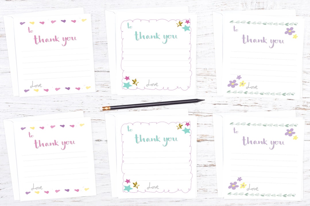 Thank You Notecards - Birthday Thank You Cards - Party Thank You Cards ...