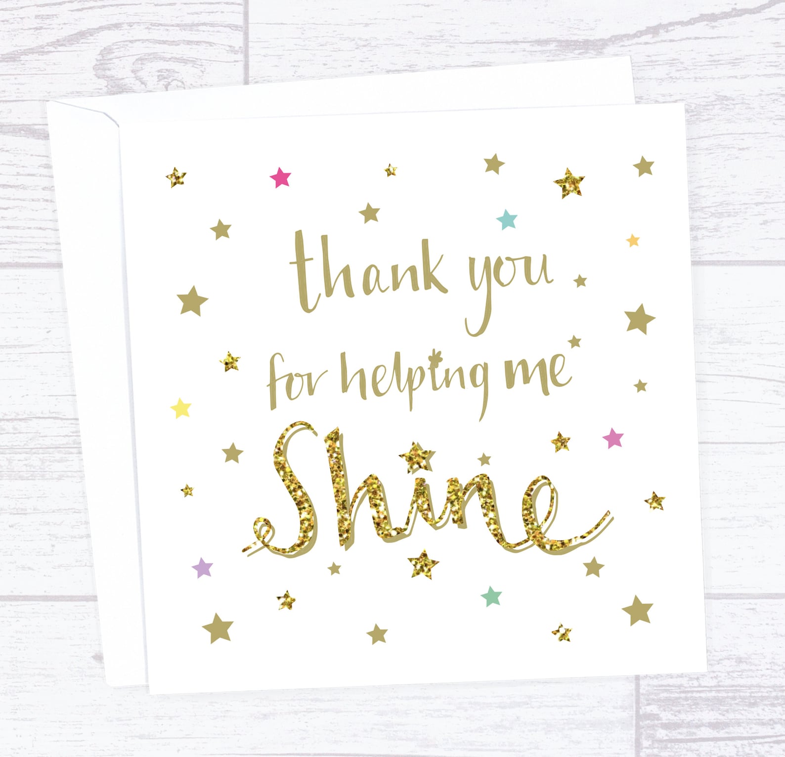 Thank You for Helping Me Shine Card Teacher Thank You Card - Etsy UK