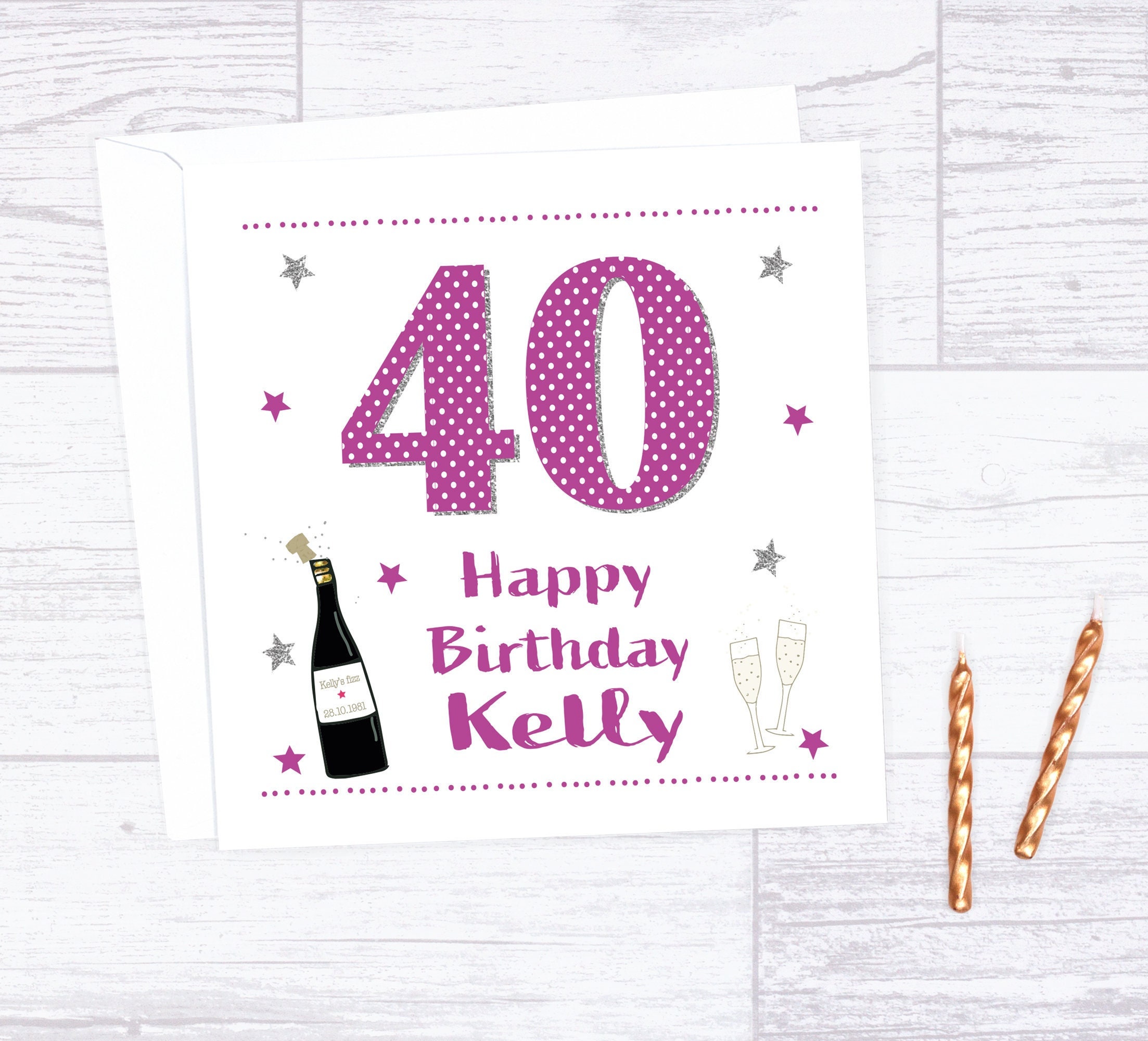 40th Birthday Card Personalised 40th Birthday Card Female Birthday Card ...