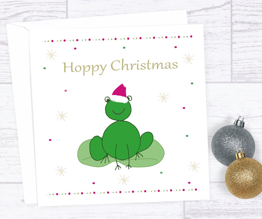 Frog Christmas Card Funny Christmas Card Frog Card Kids Christmas Card ...