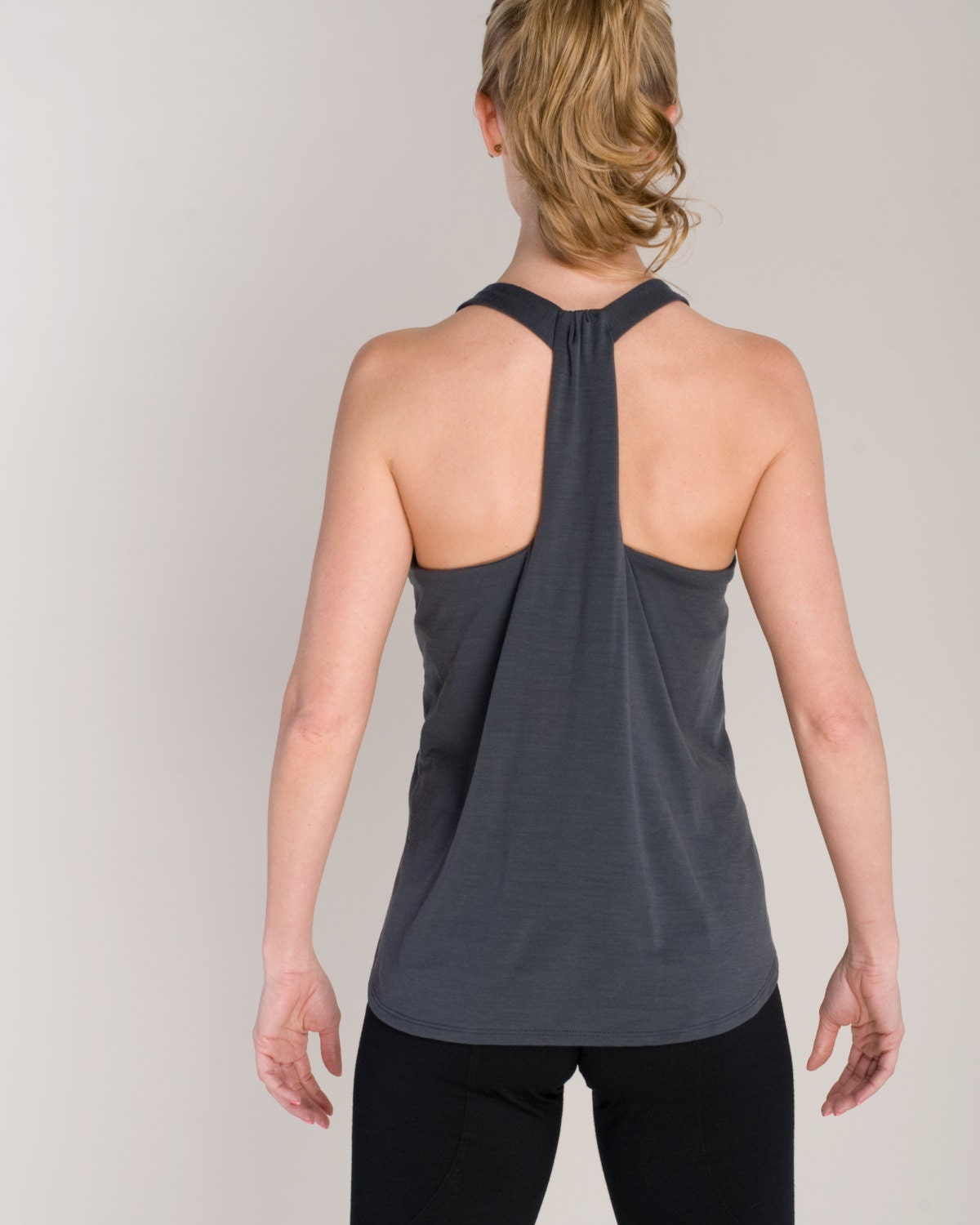 Womens Bra Tank Top - Natural Breathable Merino Jersey in Gray by ...