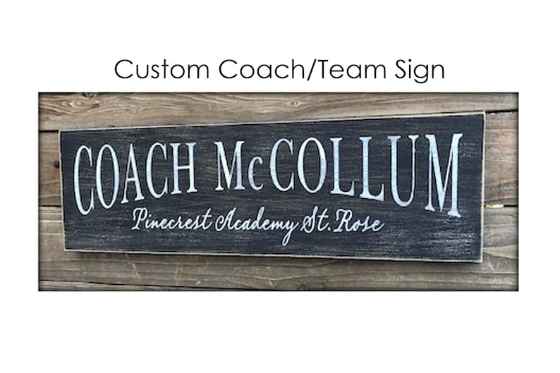 Custom Coach Sign Coach Gift Sports Team Sign Vintage Sign - Etsy