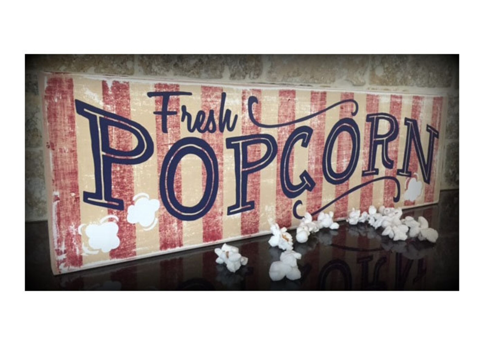 Fresh Popcorn Sign Home Theater Sign Popcorn Decor Rustic - Etsy