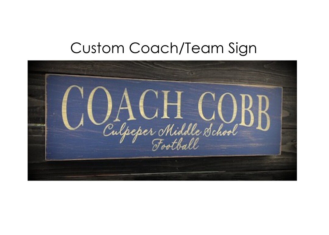 Custom Coach Sign, Coach Gift, Sports Team Sign, Vintage Sign, Cross ...