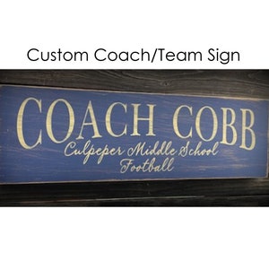 Custom Coach Sign, Coach Gift, Sports Team Sign, Vintage Sign, Cross ...