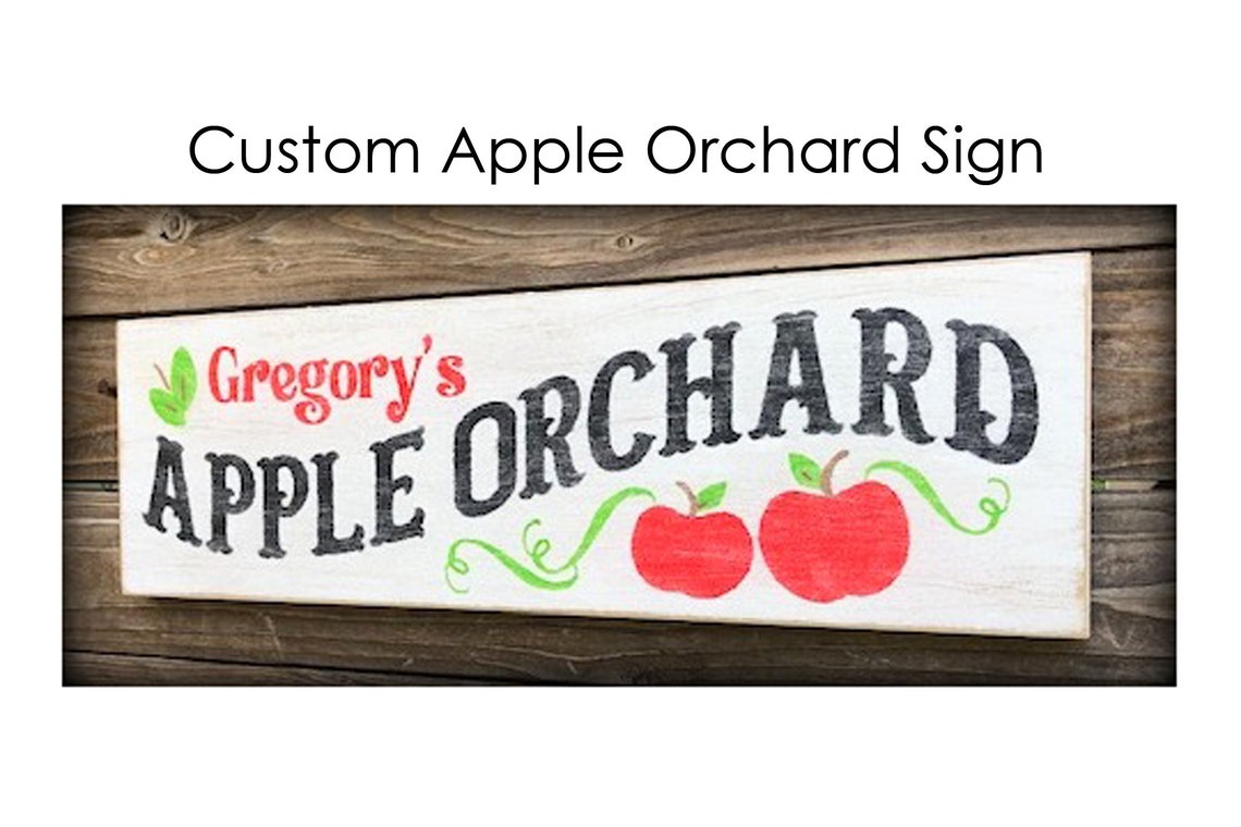 Custom Apple Orchard Sign Wood Apple Sign Apple Decor Apple - Etsy