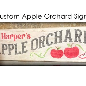 Custom Apple Orchard Sign, Wood Apple Sign, Apple Decor, Apple Orchard ...