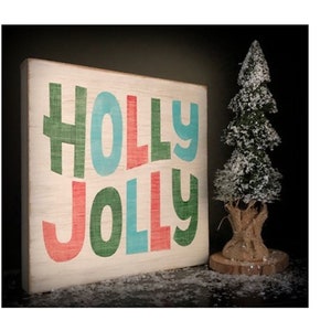 Holly Jolly Sign Rustic Christmas Sign Vintage Holly Jolly - Etsy