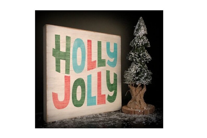Holly Jolly Sign Rustic Christmas Sign Vintage Holly Jolly - Etsy
