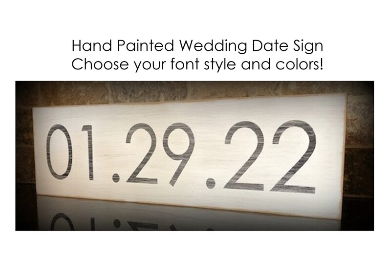 Hand Painted Wedding Date Sign Choose Your Font Style and - Etsy