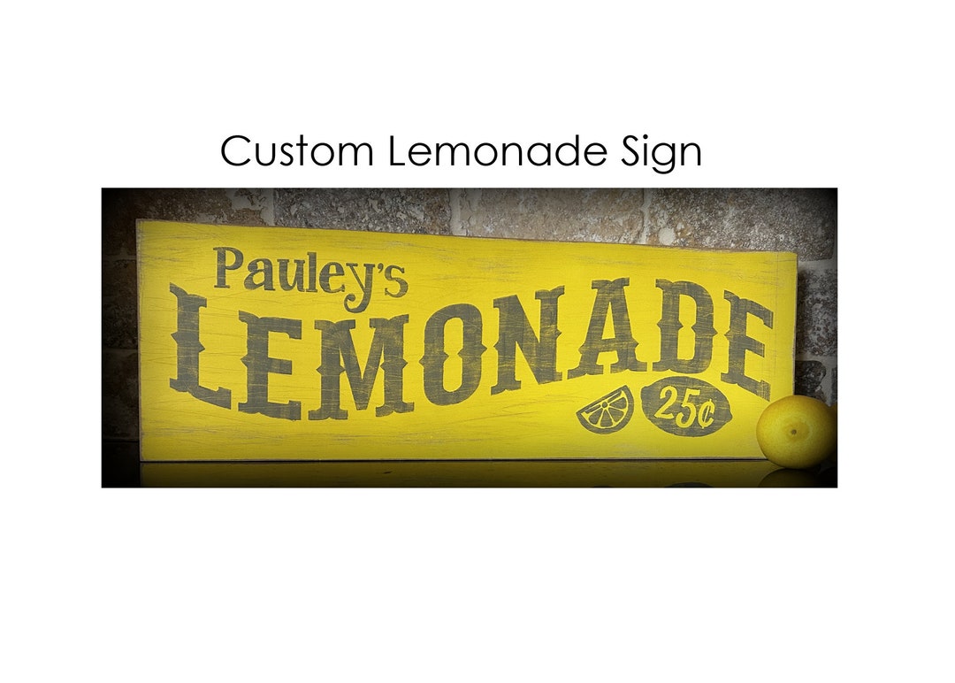 Custom Fresh Lemonade Sign, Lemonade for Sale, Lemon Decor, Farmhouse ...