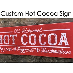 Hand Painted Hot Cocoa Sign, Rustic Cocoa Sign, Old Fashioned Hot Cocoa ...