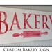 Bakery Sign Rustic Bakery Sign Rolling Pin Baker Bake - Etsy