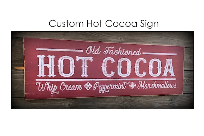 Hand Painted Hot Cocoa Sign Rustic Cocoa Sign Old Fashioned - Etsy
