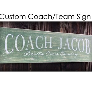 Custom Coach Sign, Coach Gift, Sports Team Sign, Vintage Sign, Cross ...